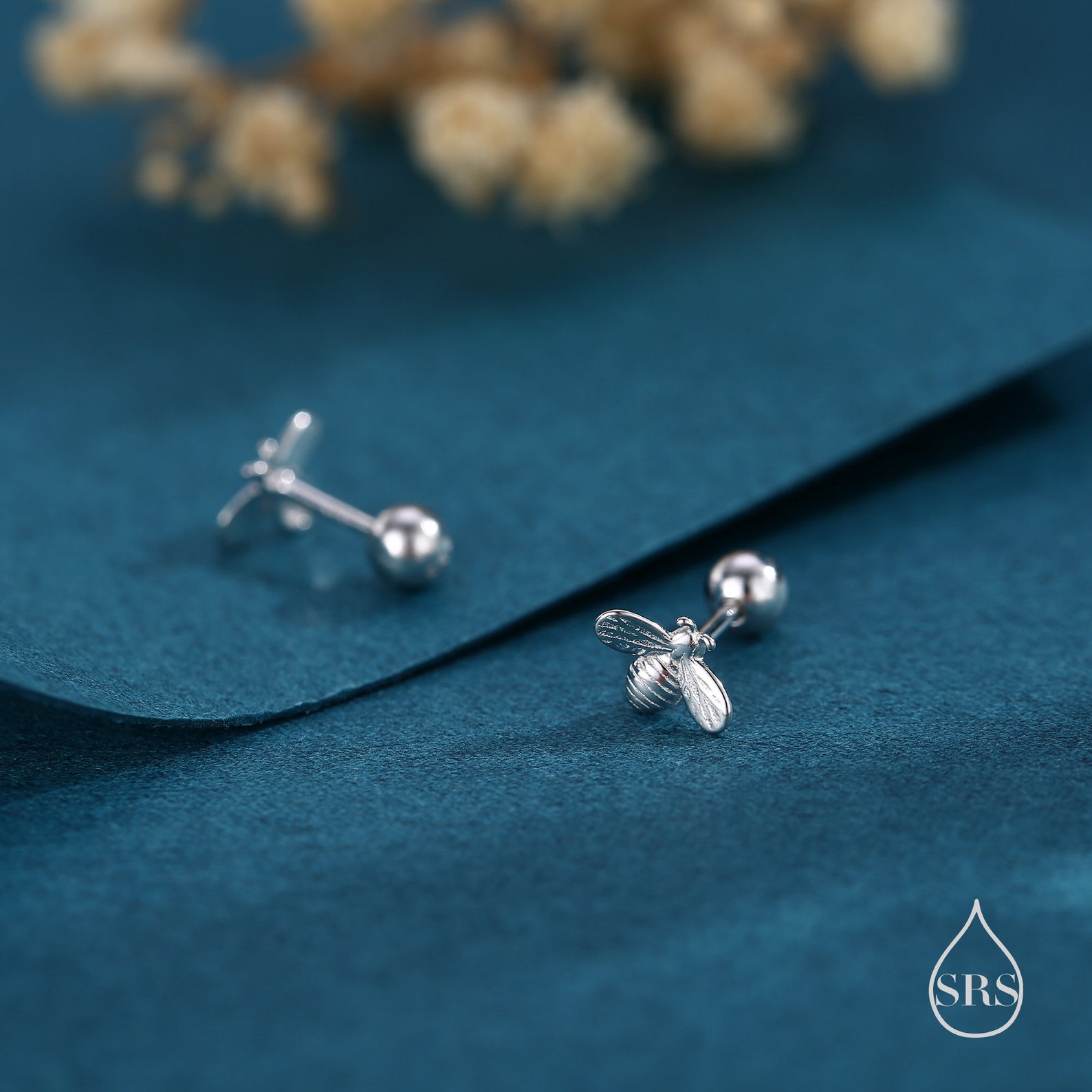 Tiny Bumble Bee Internally Threaded Flat Back/screw Back(barbell)/ Stud ...