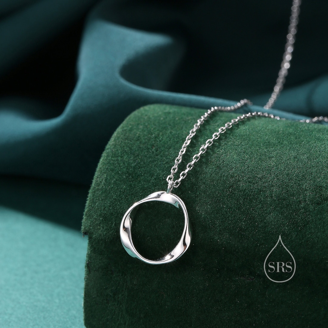 Mobius Circle Pendant Necklace in Sterling Silver, Silver or Gold ...