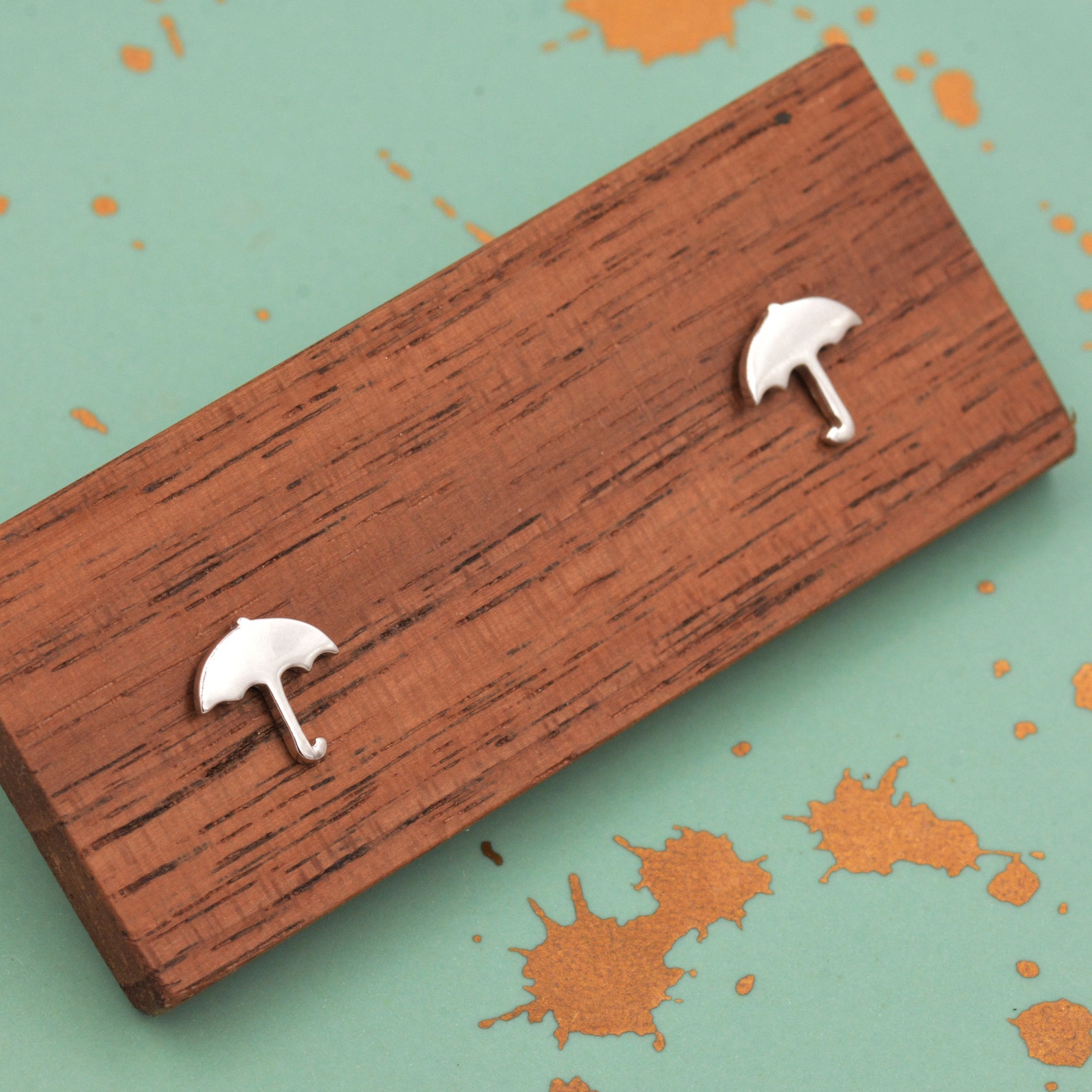 Umbrella Stud Earrings in Sterling Silver - Weather Earrings - Cute, Fun, Whimsical - Etsy