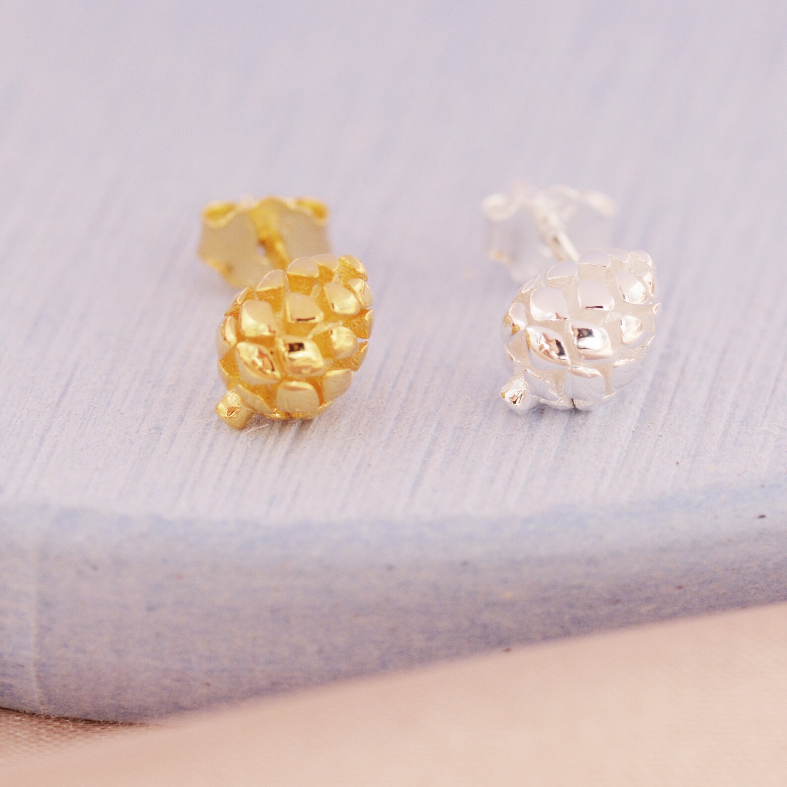 Pine Cone Stud Earrings in Sterling Silver Silver or Gold - Etsy UK