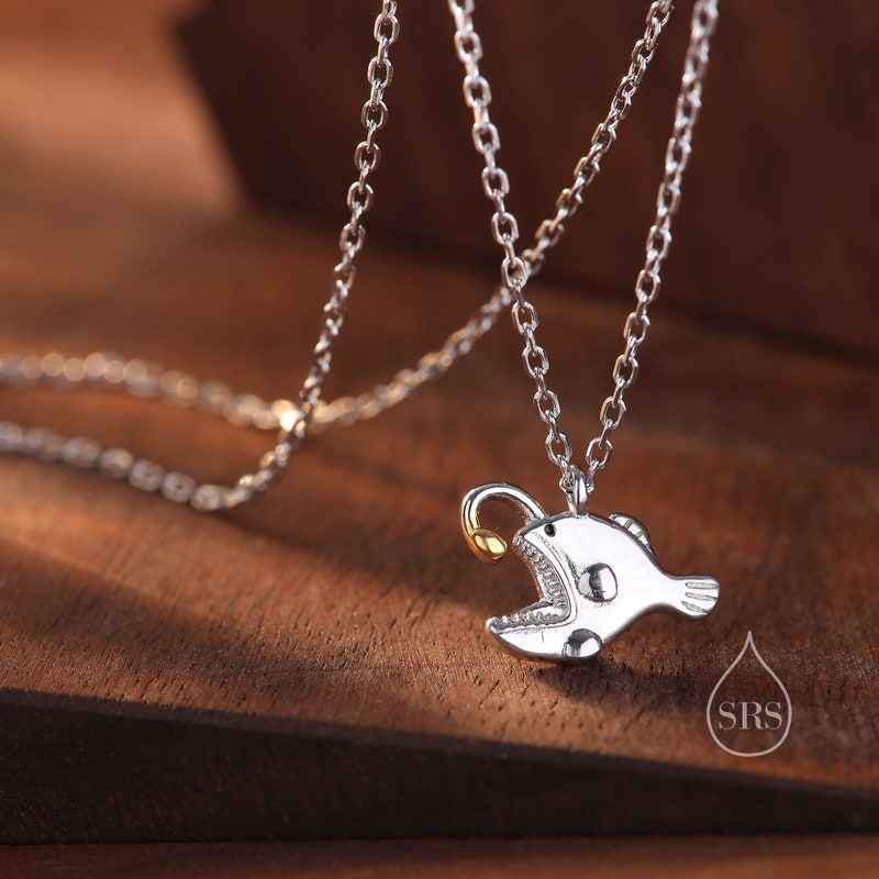 Angler Fish Necklace Silver - Etsy