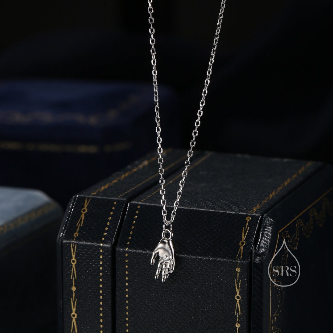 Minimalist Hand Pendant Necklace in Sterling Silver, Silver or Gold ...
