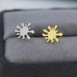 Water Splash Stud Earrings in Sterling Silver Silver or Gold - Etsy