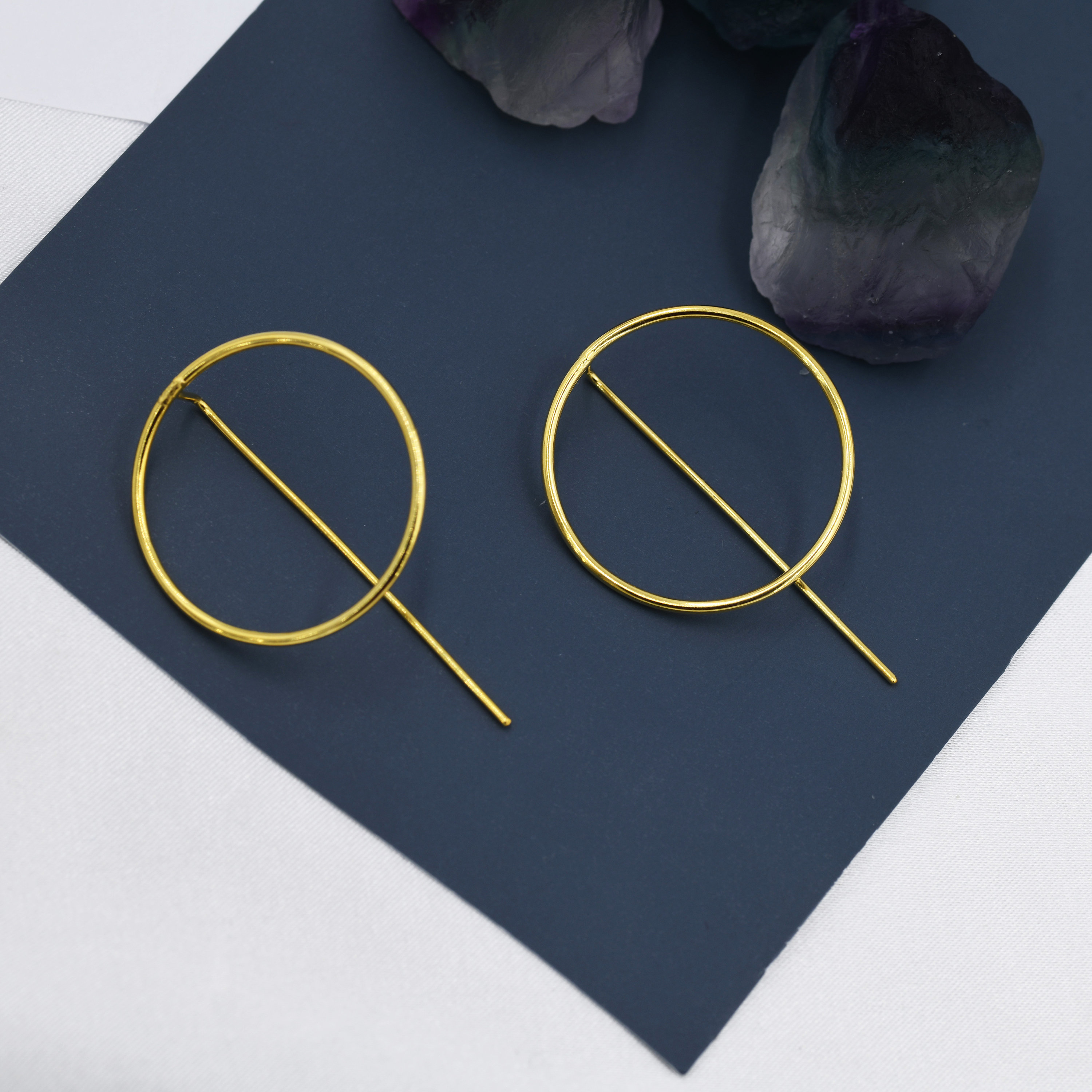 Beautiful Large Circle Ear Jacket Earrings in Sterling Silver - Etsy UK