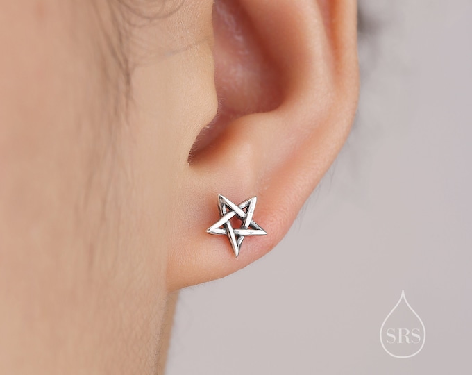 Pentagram Silver Silver Earrings Emo Goth Cool Fashion Rock Tattoo ...
