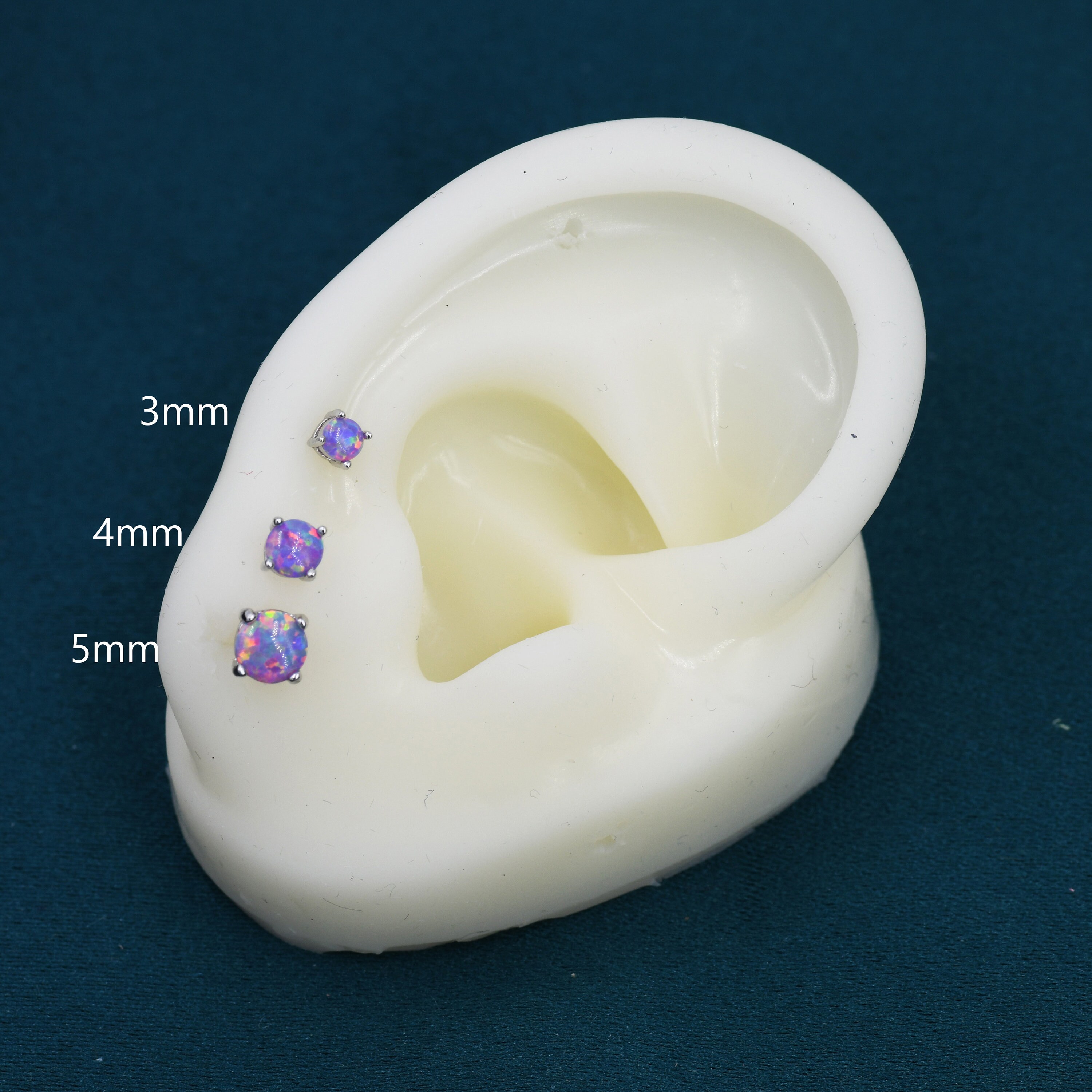 Cosmic Dust Purple Opal Stud Earrings in Sterling Silver 3mm - Etsy