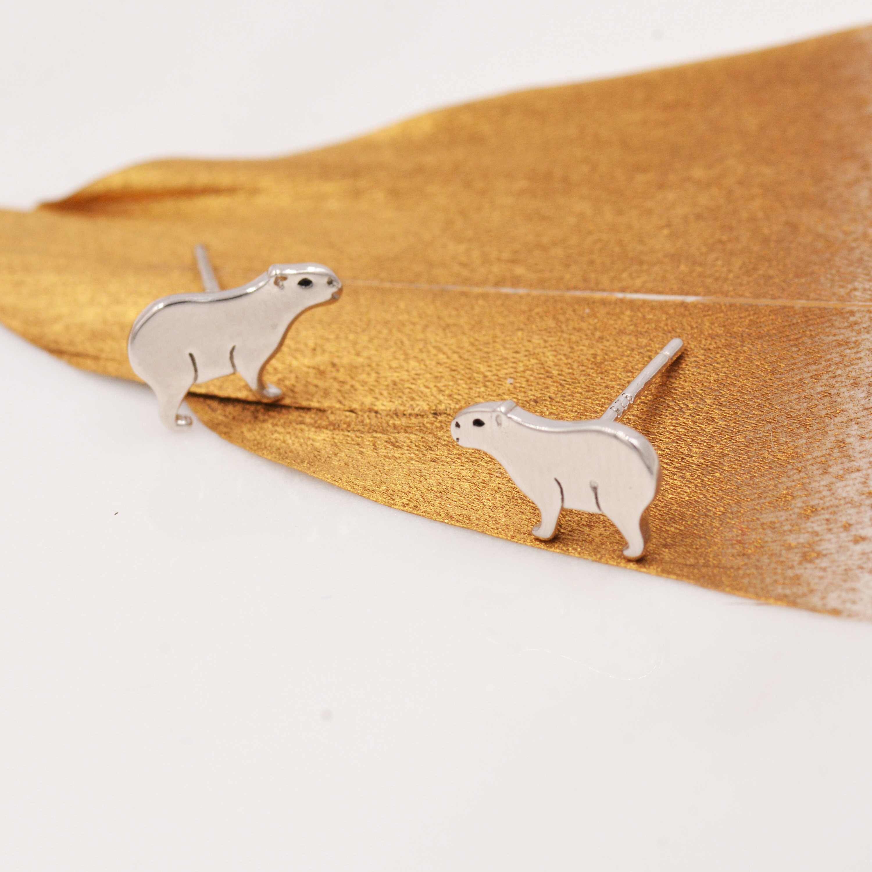Capybara Stud Earrings in Sterling Silver Cute Animal | Etsy UK