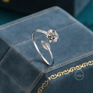 Rose Wrap Ring in Sterling Silver, Flower Ring, Silver Rose Ring ...