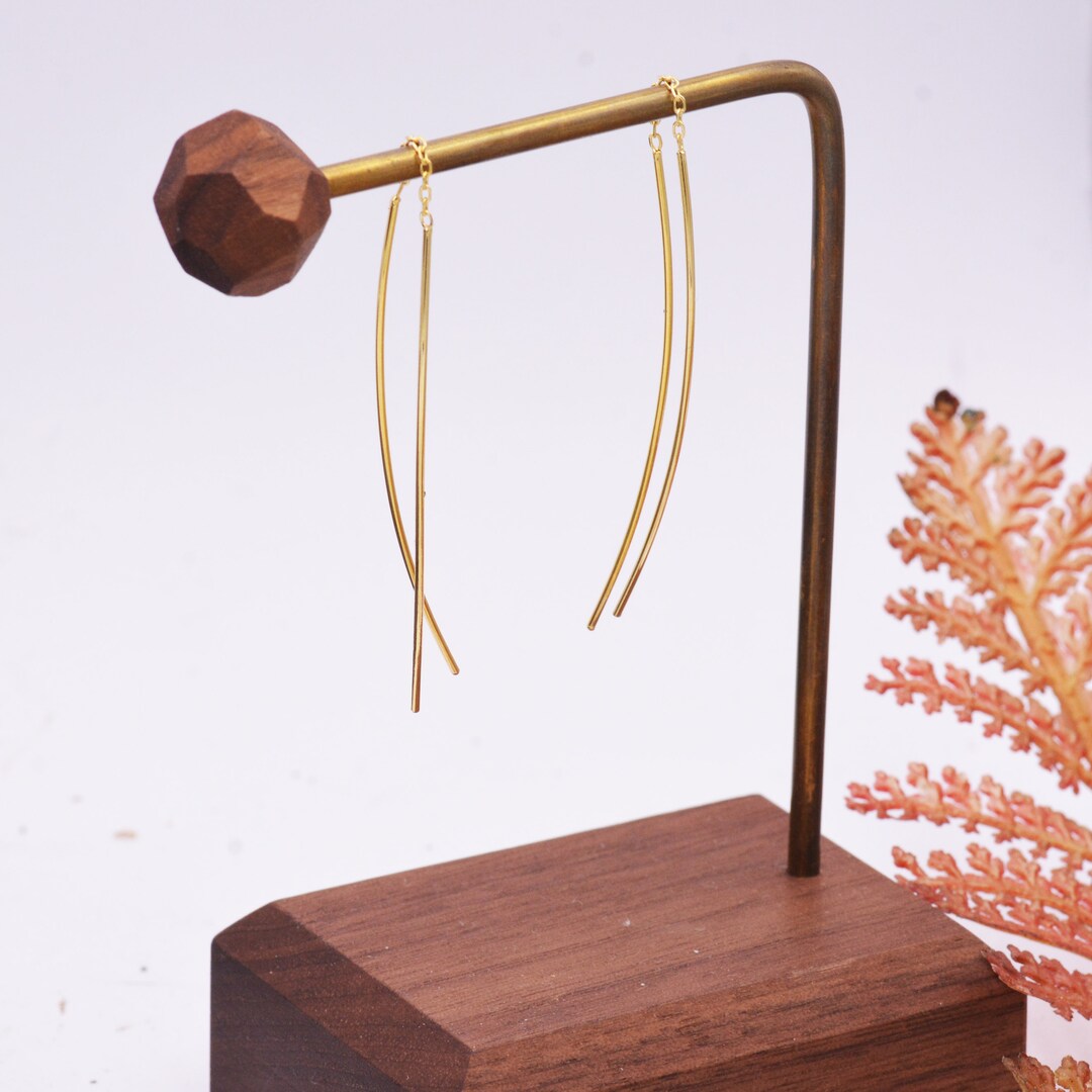 Minimalist Ear Threader in Sterling Silver Front and Back Ear - Etsy UK