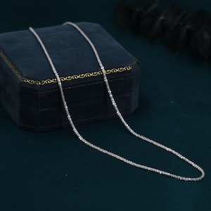 Sterling Silver Sparkle Chain Necklace, Margarita Chain Necklace or ...