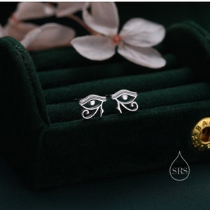 Eye of Horus Stud Earrings in Sterling Silver, Silver or Gold, Ancient ...