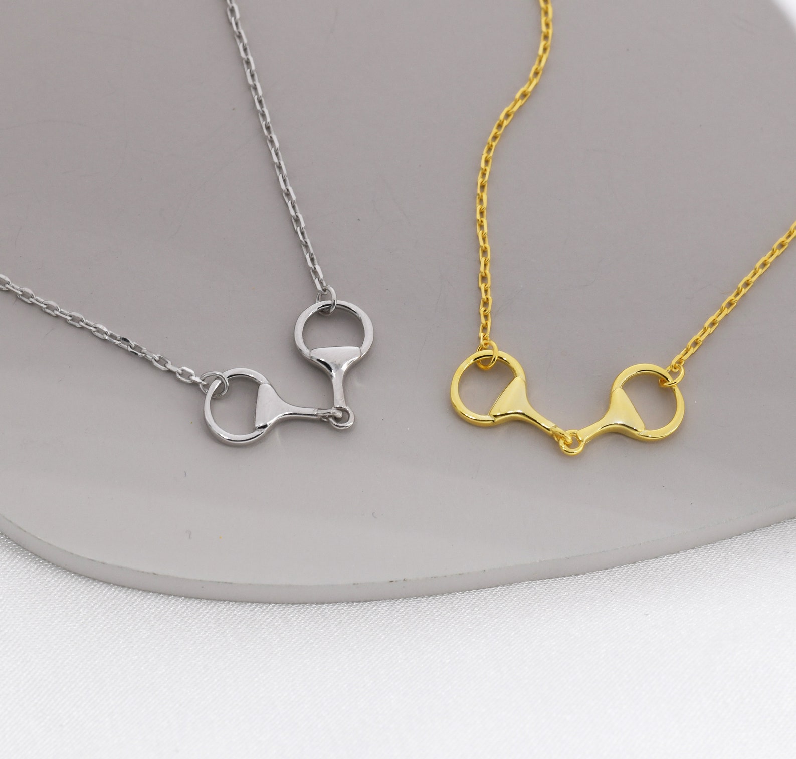 Snaffle Bit Necklace in Sterling Silver Silver or Gold Horse - Etsy UK