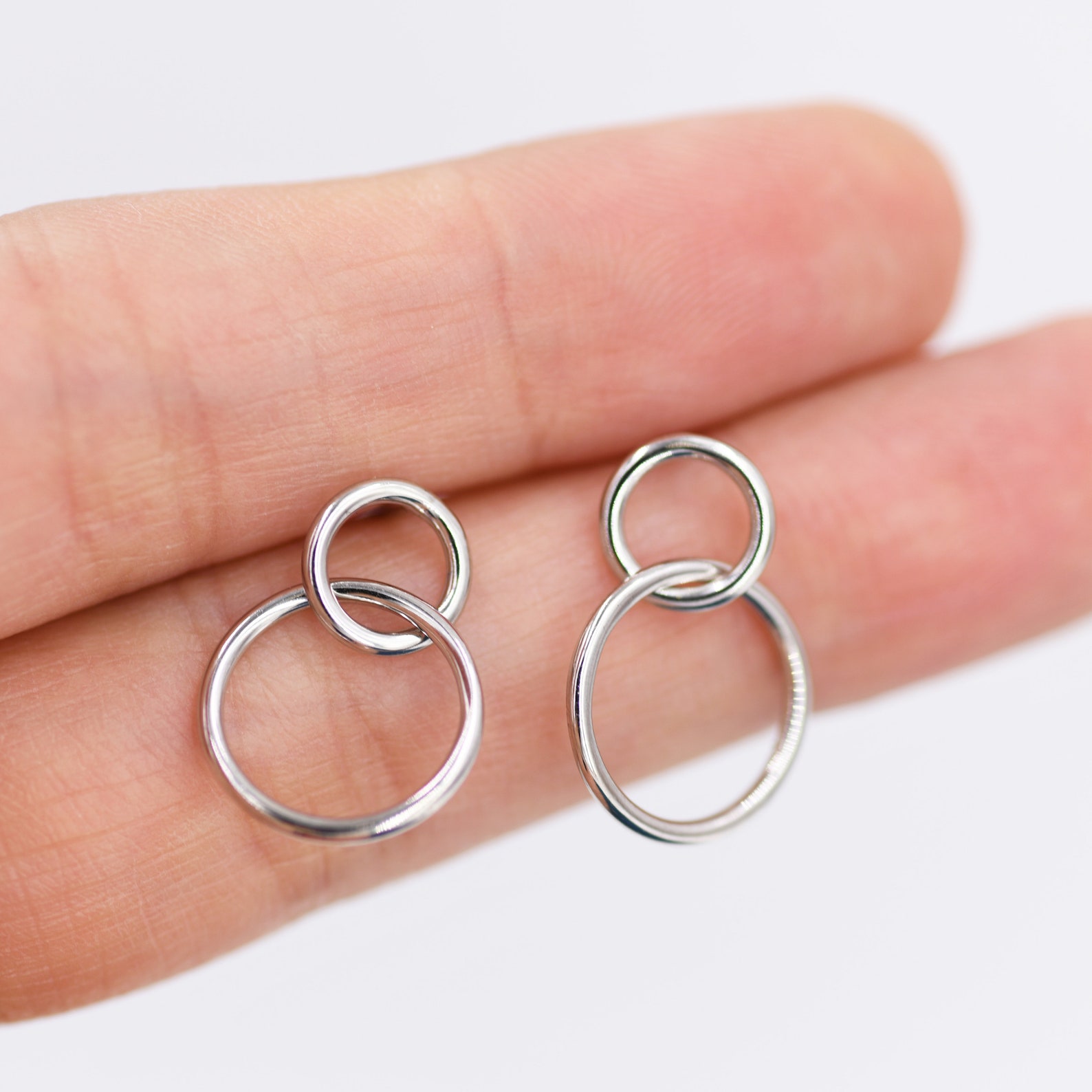 Sterling Silver Minimalist Geometric Circle Hoop Style - Etsy
