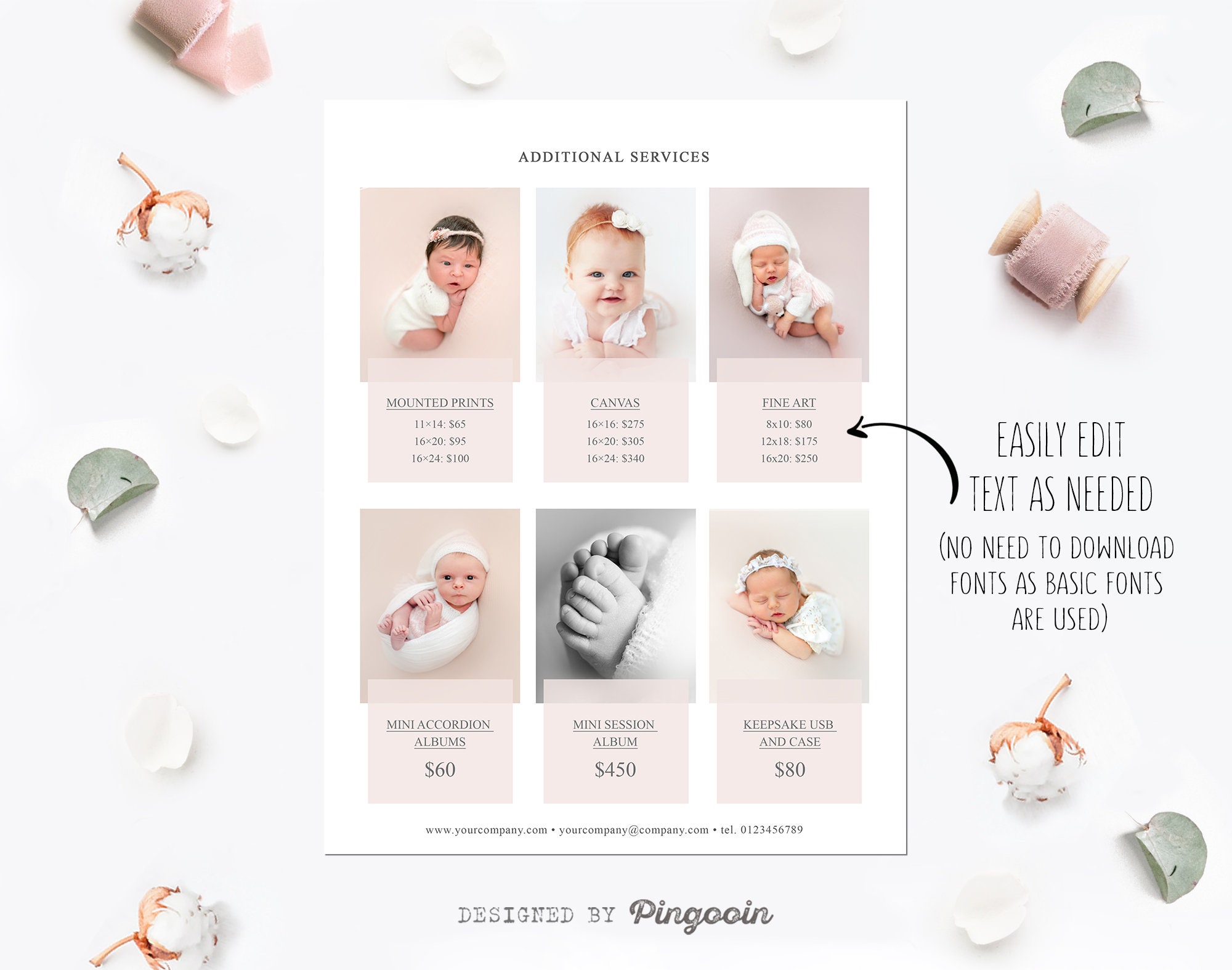 Price List Template. Babies Photography Pricing Guide. Baby | Etsy