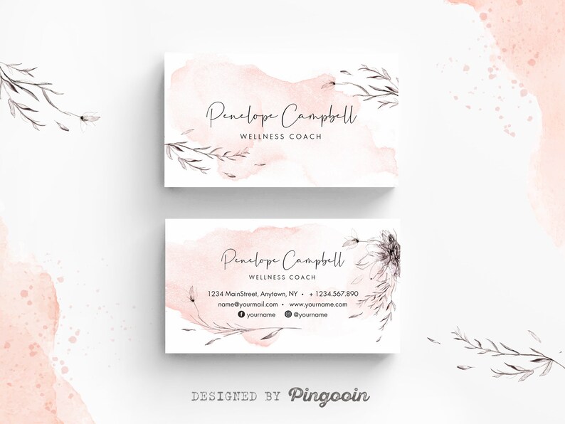 Business Card. Floral Calling Card. Personalized Business - Etsy
