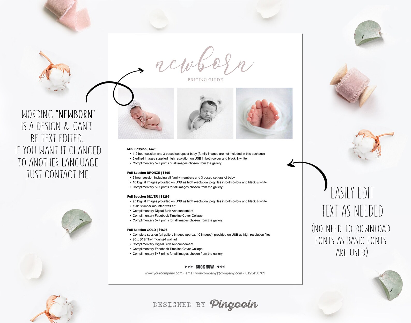 Newborn Photography Price List Template. Newborn Pricing | Etsy