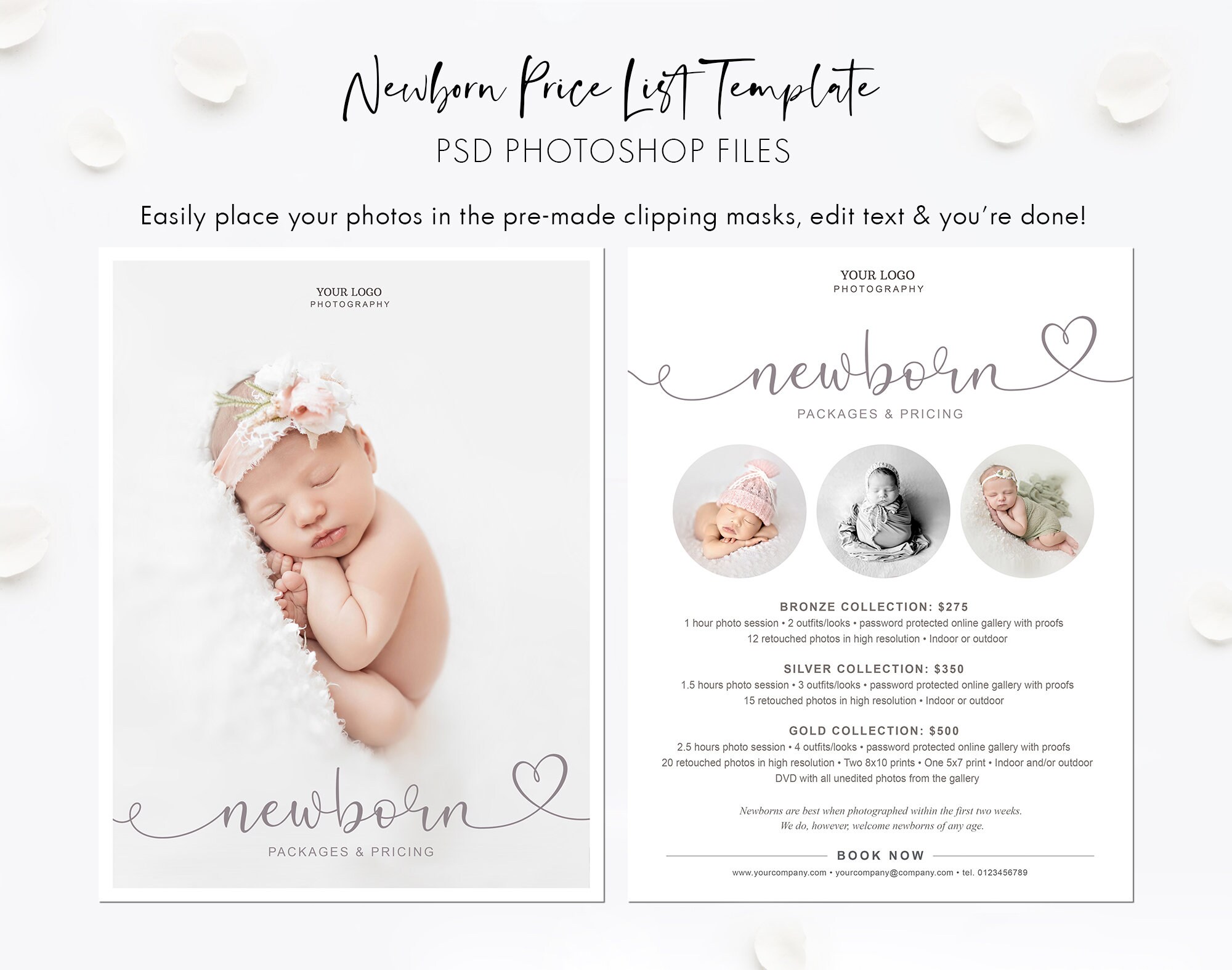 Newborn Photography Price List Template. Newborn Mini Session. | Etsy