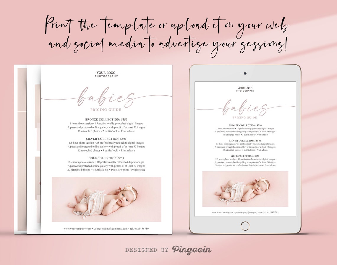 Price List Template. Babies Photography Pricing Guide. Baby | Etsy