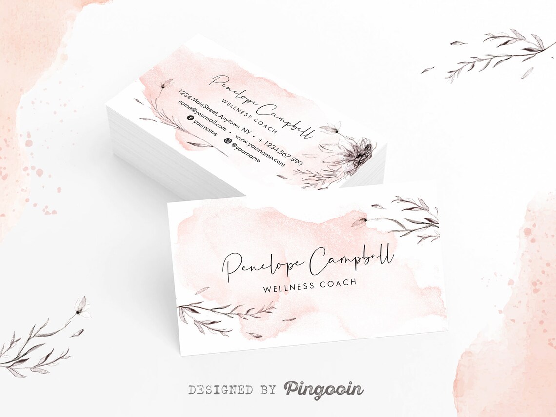 Business Card. Floral Calling Card. Personalized Business - Etsy