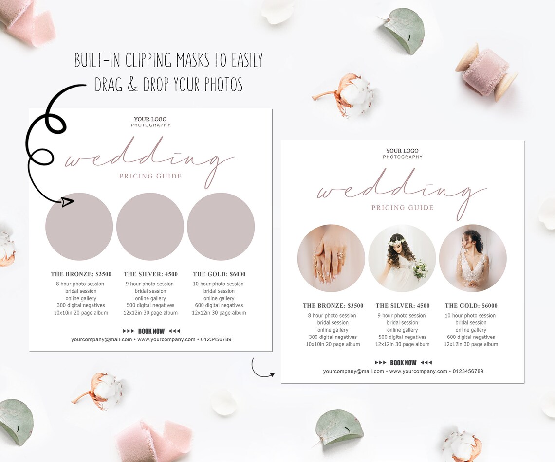 Wedding price list template. Wedding photography price guide. | Etsy
