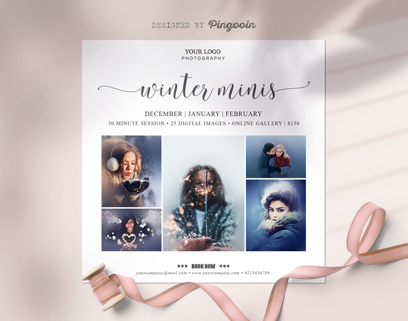 Mini session template. Winter mini sessions. Photography | Etsy