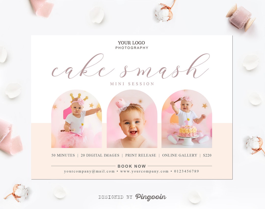 Cake Smash Mini Session Template. Photography Prints. Photographer ...