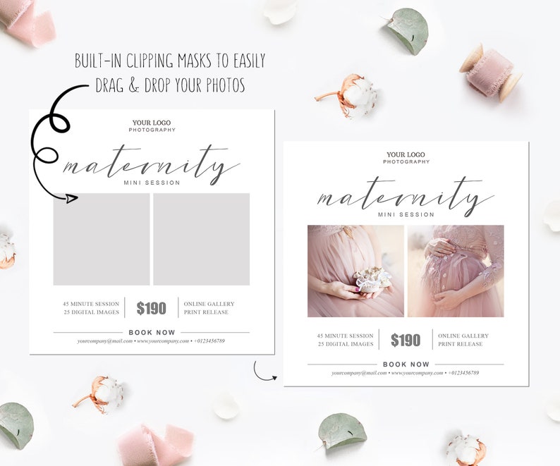 Mini Session Template. Maternity Mini Session Marketing Board. - Etsy