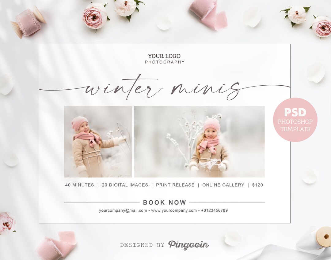 Winter Mini Session Template. Mini Session Marketing Board. - Etsy