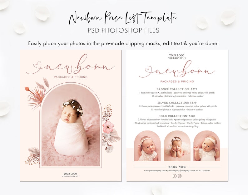 Newborn Photography Price List Template. Newborn Pricing - Etsy
