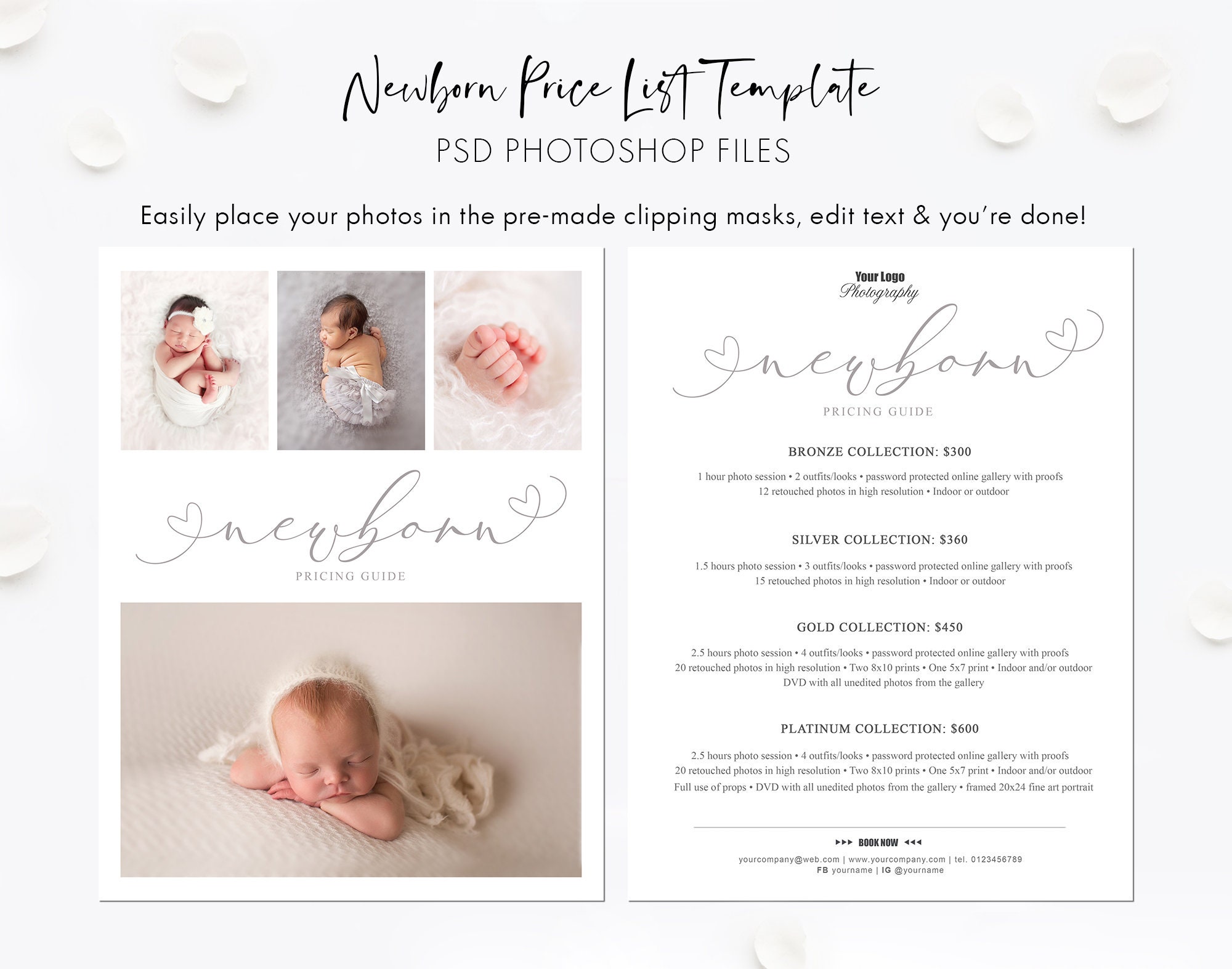 Price List Template. Newborn Photography Pricing Guide. - Etsy