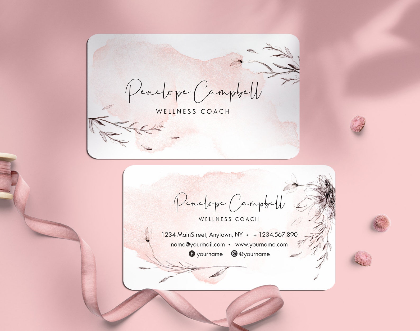 Business Card. Floral Calling Card. Personalized Business - Etsy