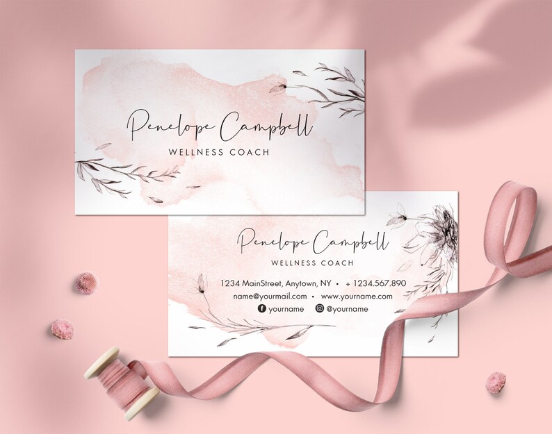 Business Card. Floral Calling Card. Personalized Business - Etsy
