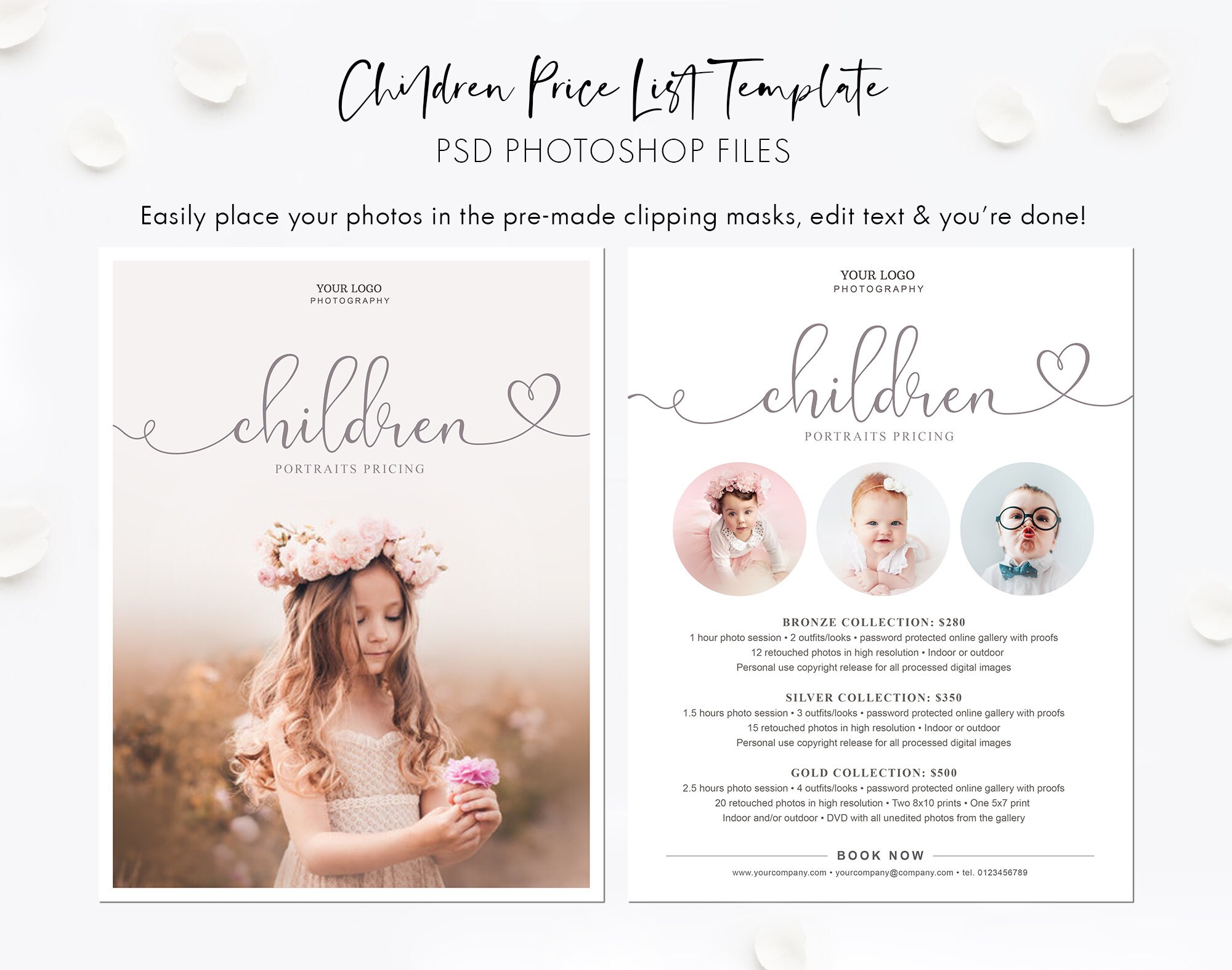 Price List Template. Children Portrait Photography Pricing - Etsy