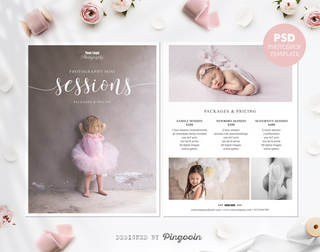 Mini Session Price List Template. Photography Pricing Guide. - Etsy