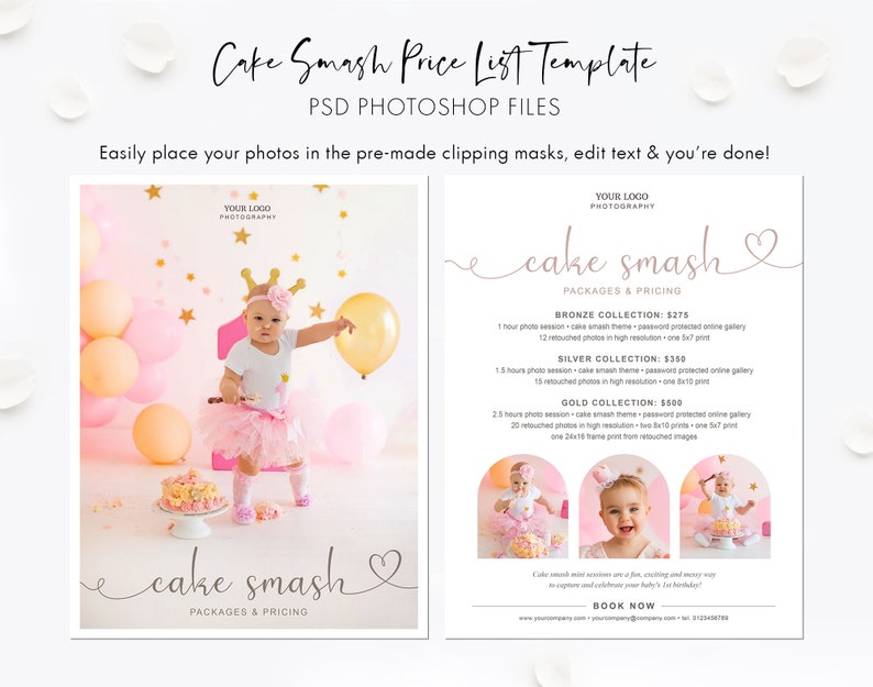 Cake Smash Price List Template. Photography Pricing Guide. - Etsy
