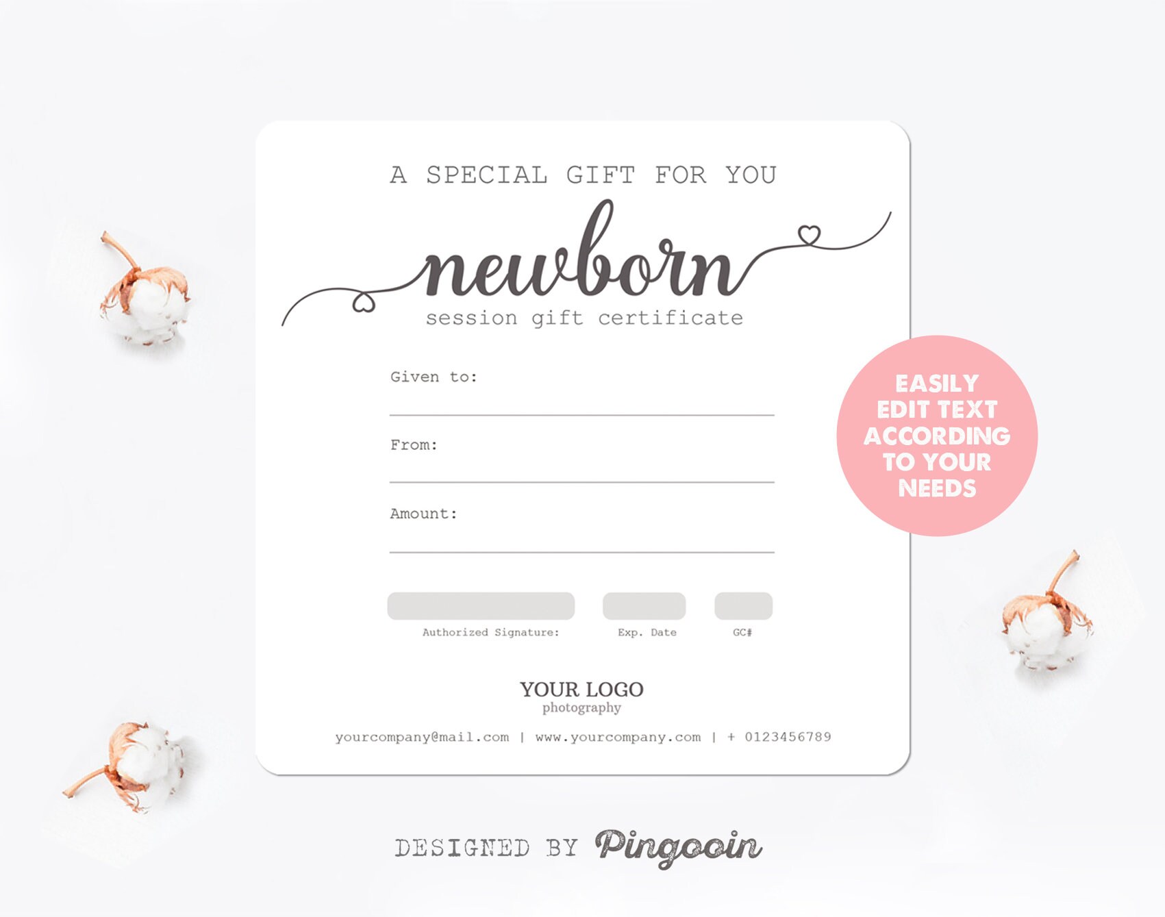 Gift Voucher Template Gift Certificate Template Photography Etsy