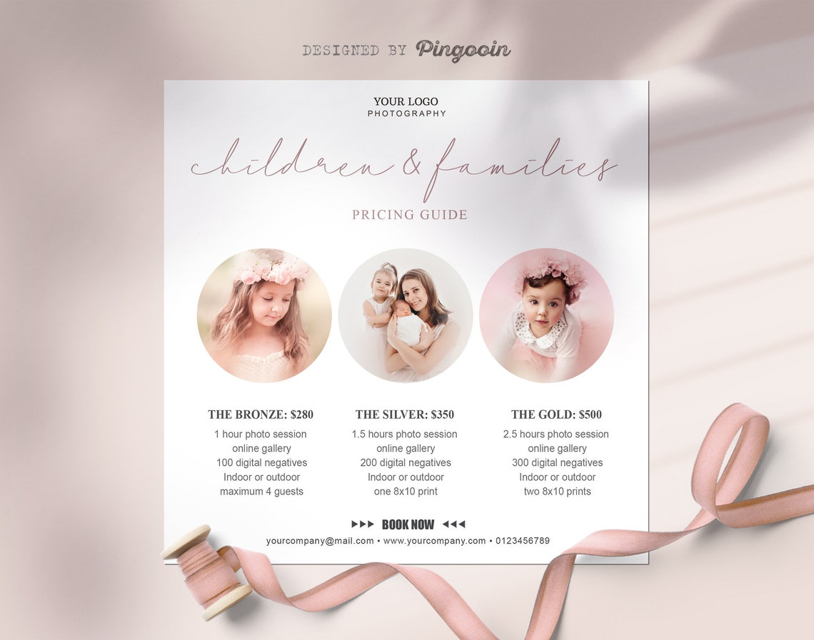 Price List Template. Children & Families Photography Pricing | Etsy