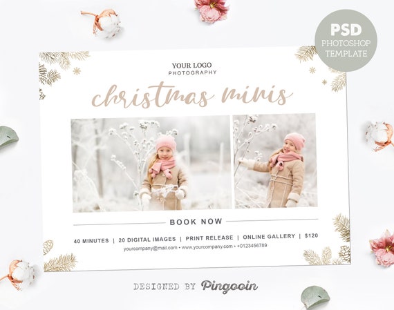 Christmas mini session template. Holiday mini session flyer. | Etsy