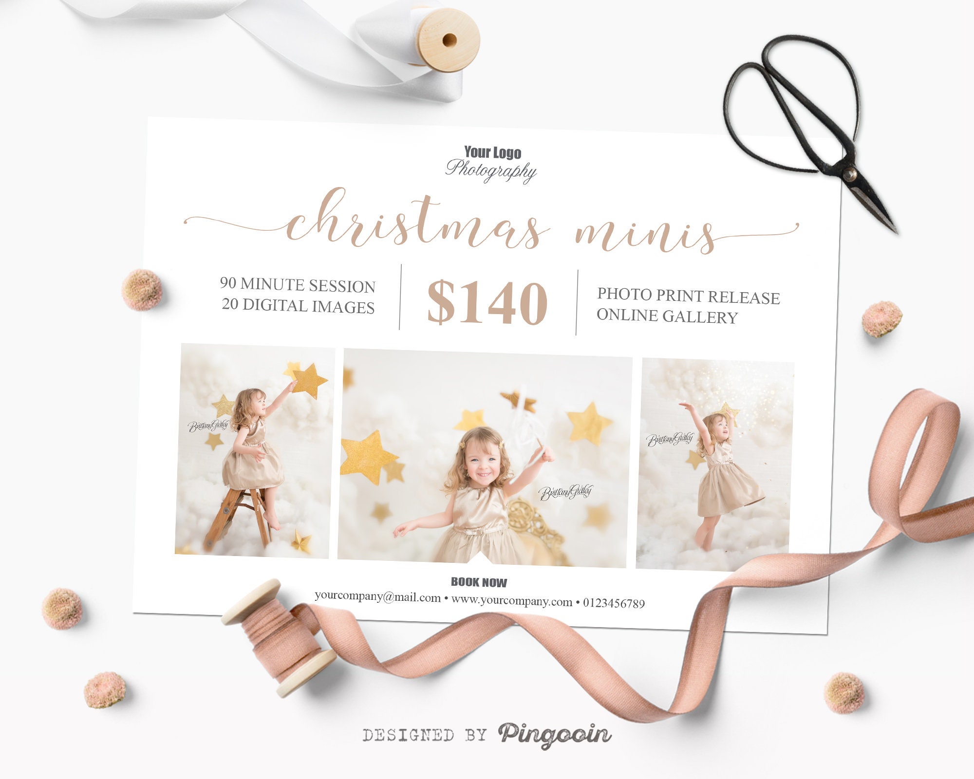 Christmas mini session template. Holiday mini session flyer. | Etsy