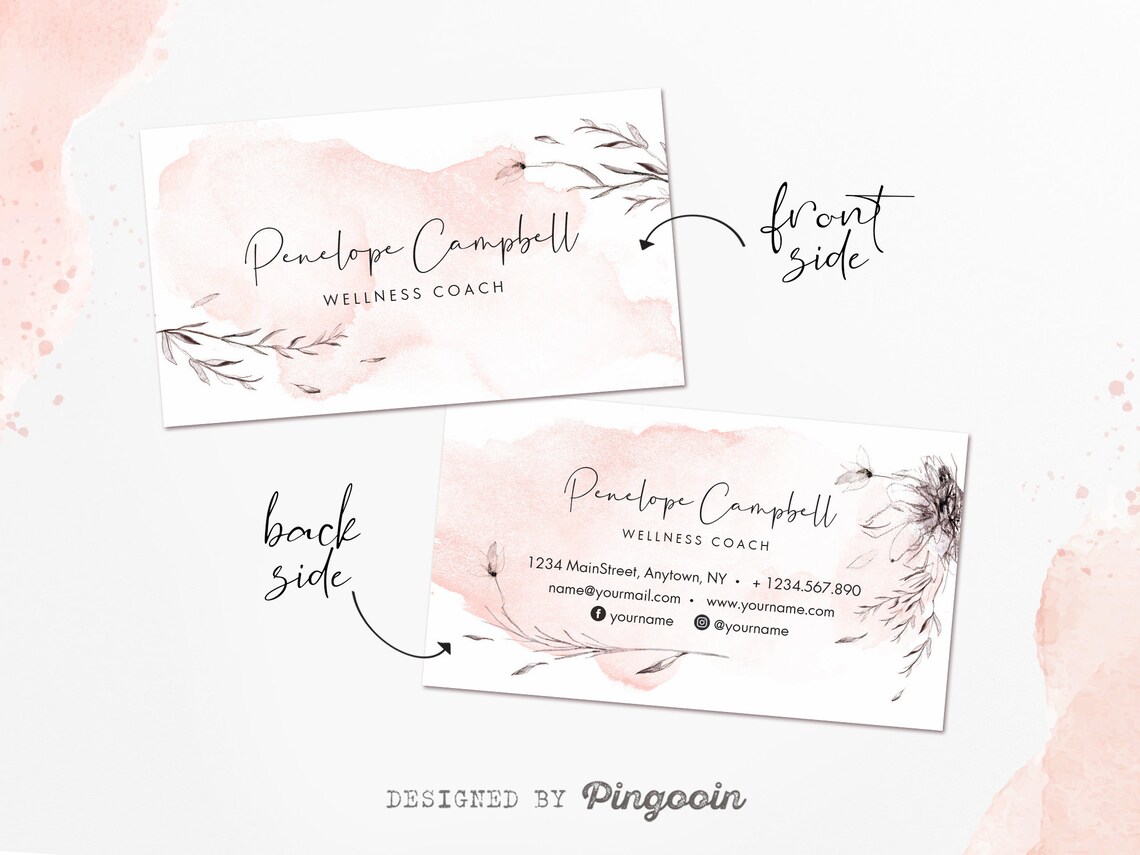 Business Card. Floral Calling Card. Personalized Business - Etsy