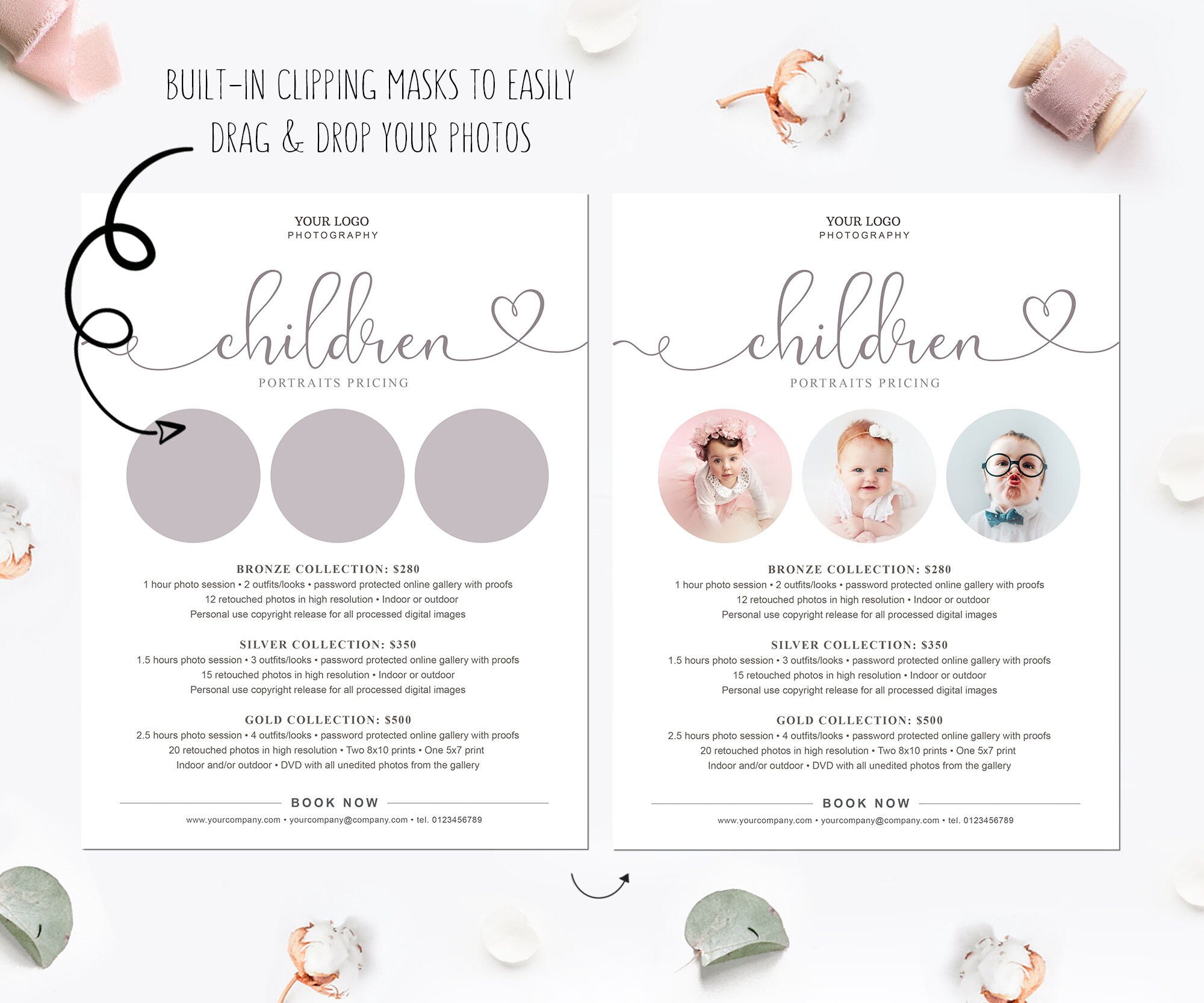 Price List Template. Children Portrait Photography Pricing - Etsy