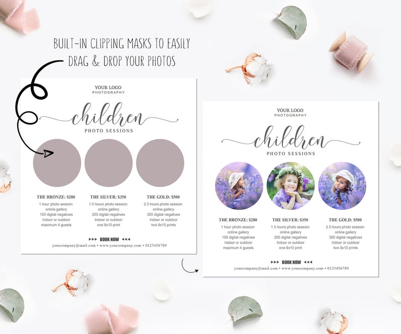 Price list template. Children photography pricing guide. | Etsy