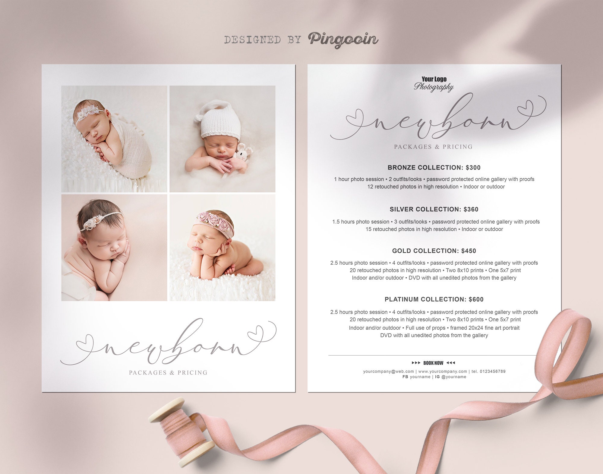 Price list template. Newborn photography pricing guide. | Etsy