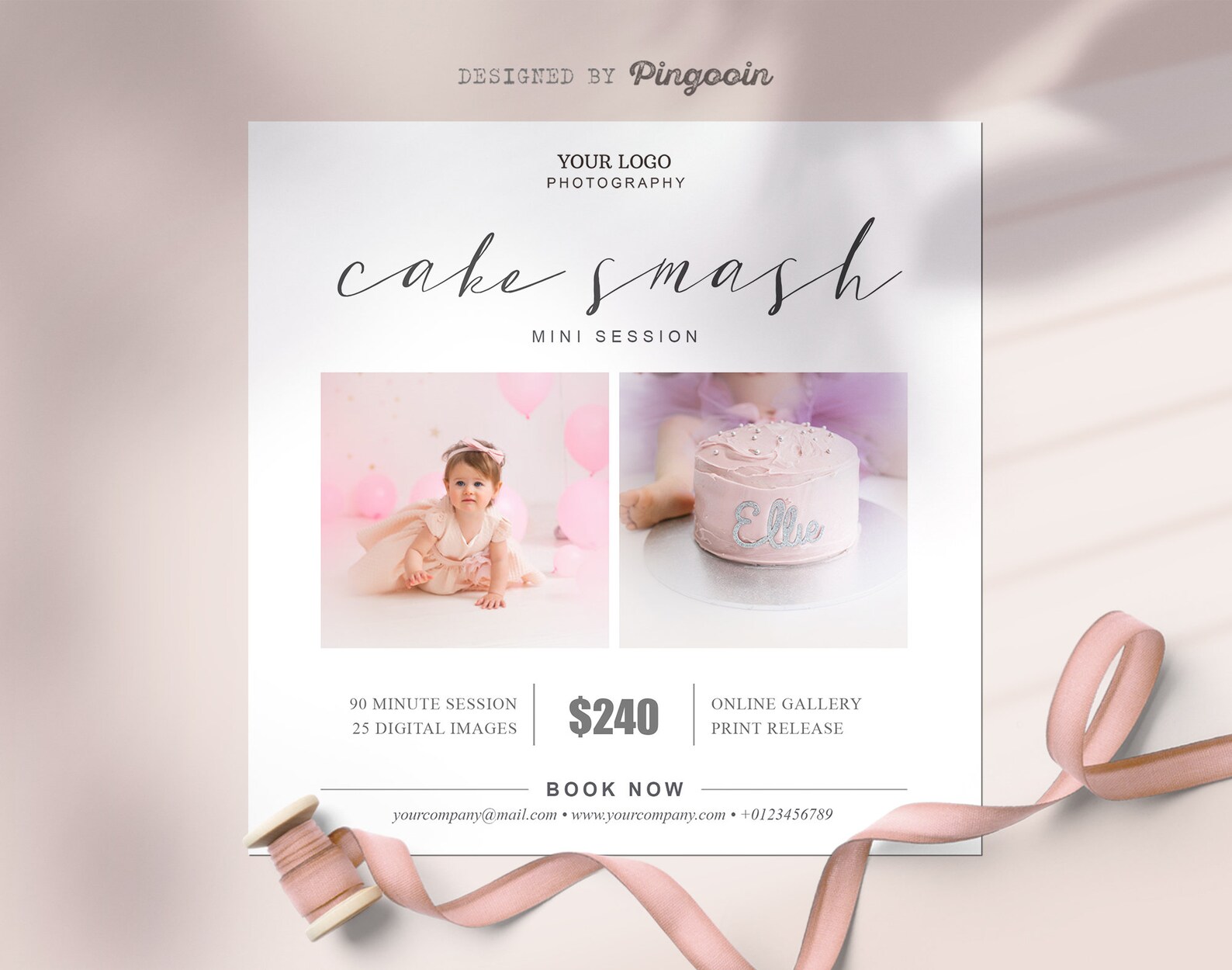 Cake Smash Mini Session Template. Cake Smash Marketing Board. - Etsy