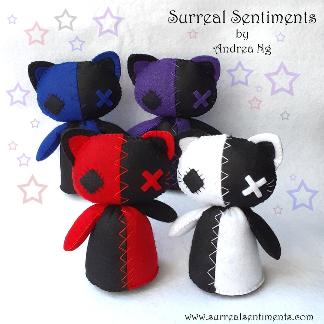 Moxy-kitty Doll Halloween Gothic Plush Creepy Cute Stitch Cat Spooky ...