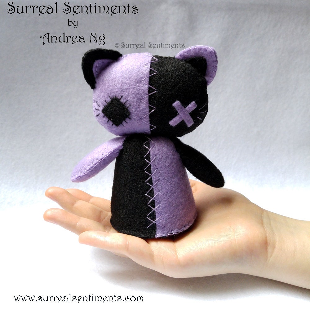 Moxy-kitty Doll Gothic Plush Spooky Cute Stitch Cat Spooky | Etsy