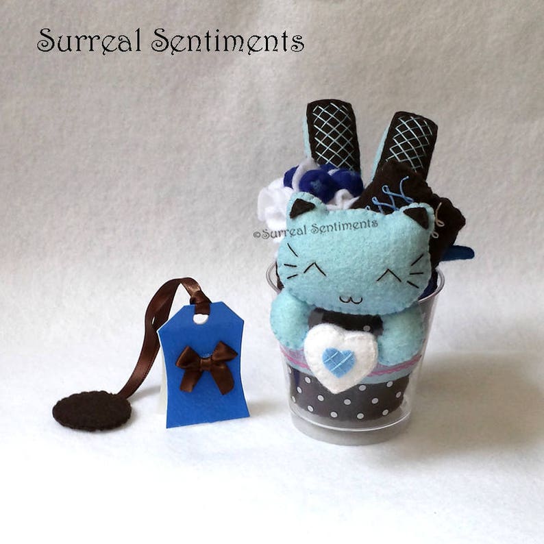 Blueberry Chocolate Cat Parfait Whimsical Animal Cat | Etsy