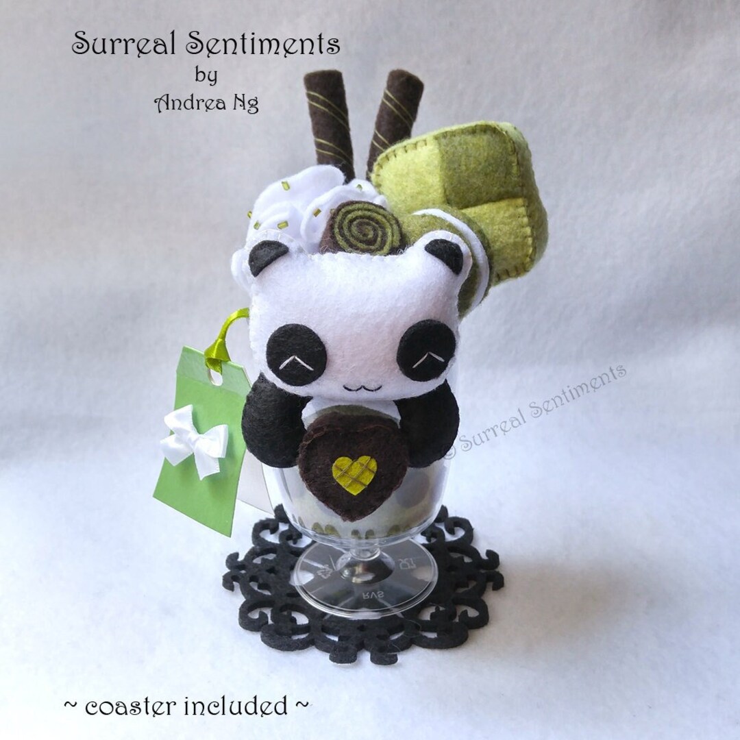 Matcha Green Tea Panda Bubble Tea Plush Boba Tea Plush Kawaii Panda ...