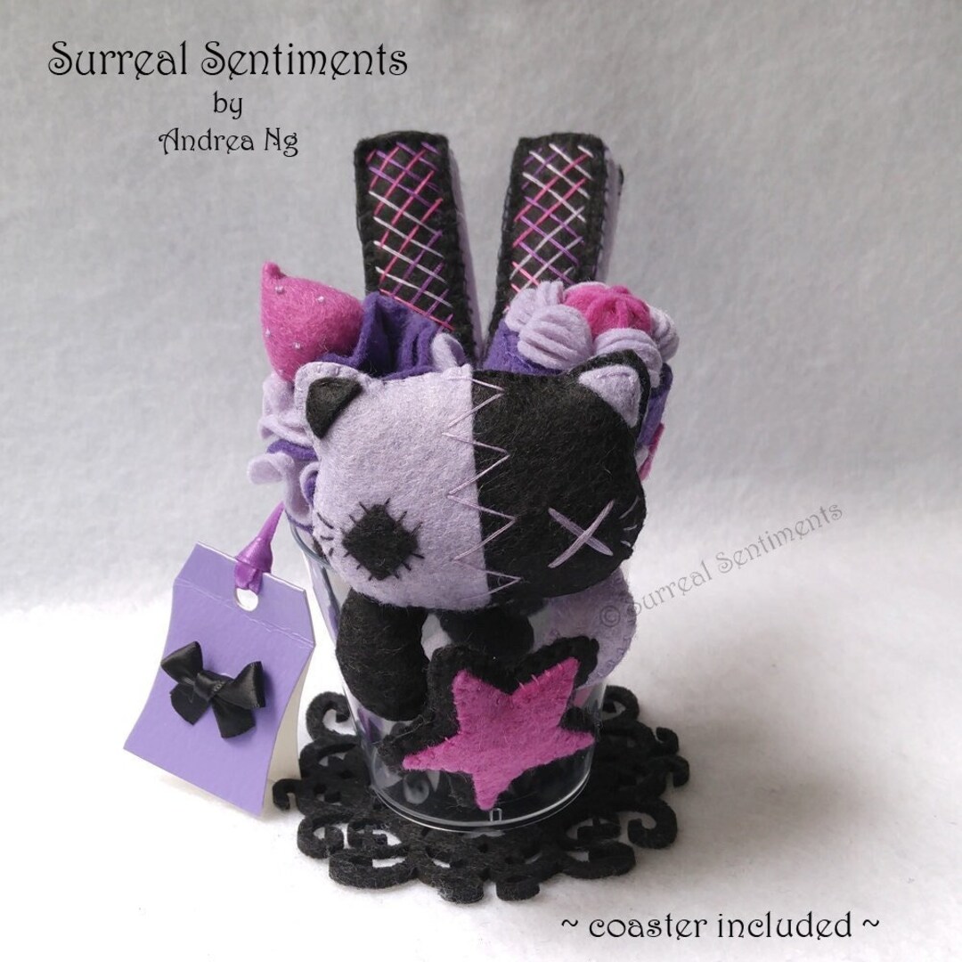 Pink Purple Stars Moxy-kitty Parfait Purple Stitch Cat Starry Berry ...