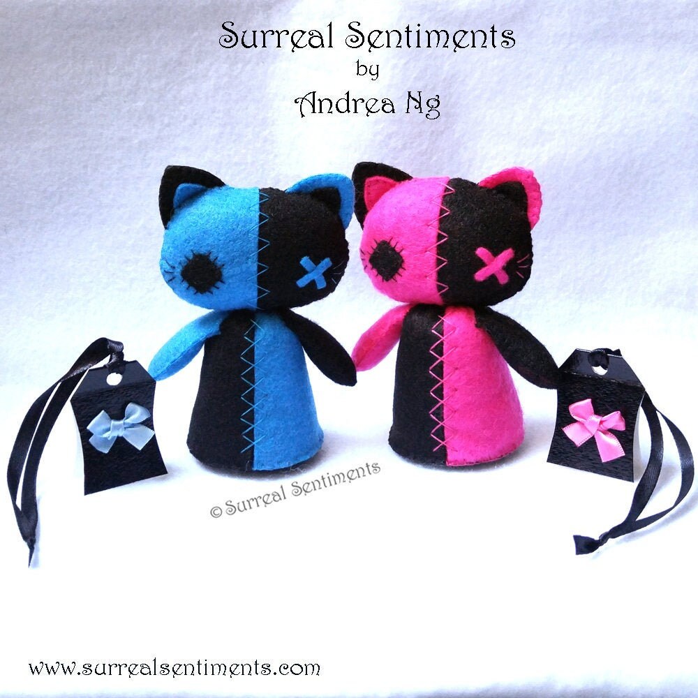 Moxy-kitty Doll Gothic Plush Spooky Cute Stitch Cat Spooky | Etsy